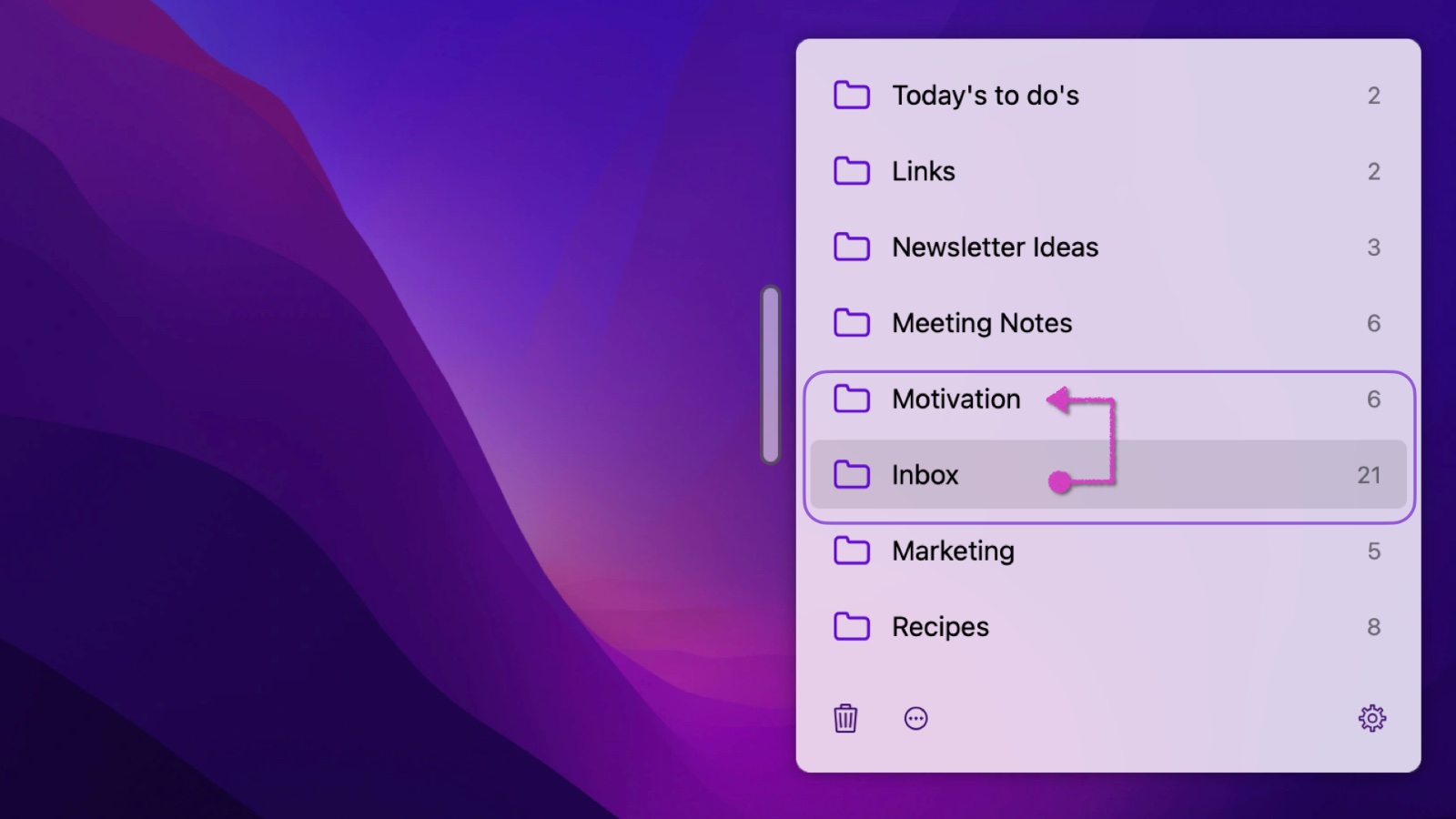 SideNotes How To Move A Note To Another Folder Apptorium